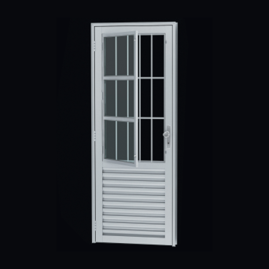 Porta Alumínio Postigo C/Grade 2,1 x 80 cm - VITRALFER - Eletro Severo